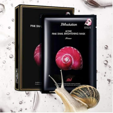 JMsolution Набор тканевых масок с муцином улитки Active Pink Snail Brightening Mask Prime 10 шт.