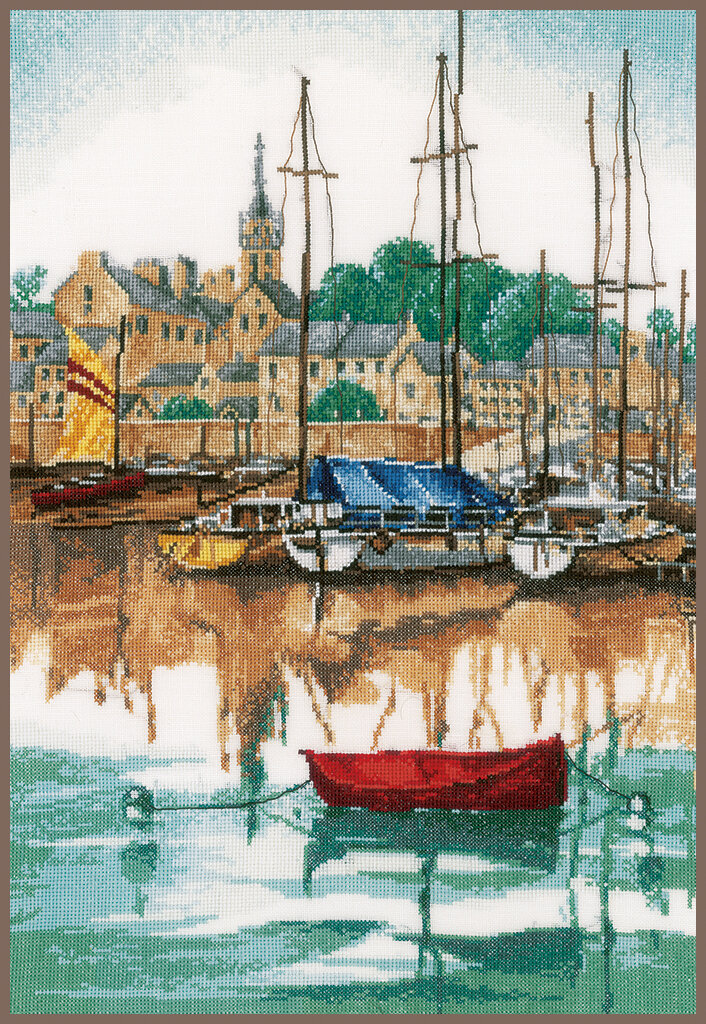 PN-0171005 Набор для вышивки крестом LanArte Sunrise at yacht harbour "Восход у гавани с яхтами"