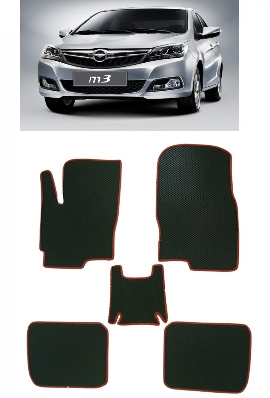 Ева коврики HAIMA M3 2014 - 2017/ Ева ЭВА сота/ цвет Черный c черной окантовкой / EVA Smart / коврики в салон автомобиля Хайма