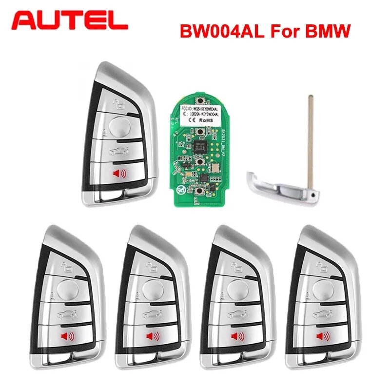 Умный ключ AUTEL BW004AL IKEYBW004AL для BMW, работает с MaxiIM KM100, совместим с частотой 315 м/433 м, 1/3/7 шт. 1PCS BW004AL