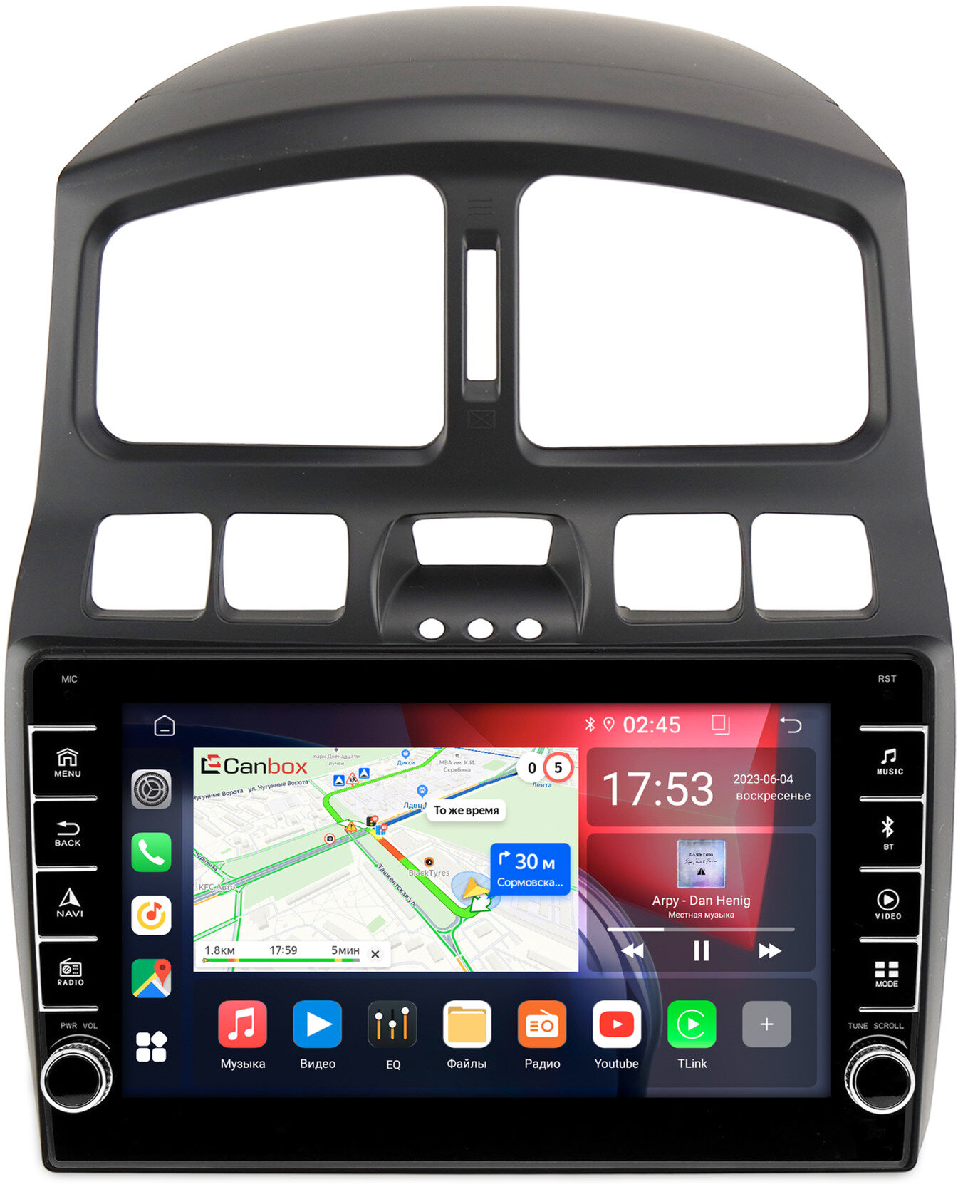 Штатная магнитола Hyundai Santa Fe 2000-2006, Santa Fe (Classic) 2007-2013 Canbox BGTR9-223 4/64 Android 10 (IPS, DSP, CarPlay)