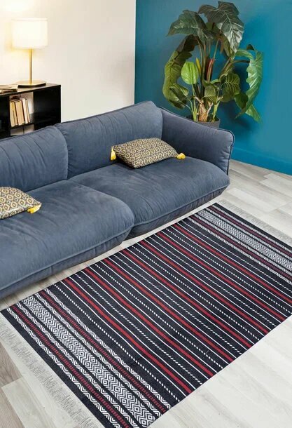 Ковер на пол на кухню в гостиную 80х200 см бохо безворсовой с бахромой 338099 KoverVDom