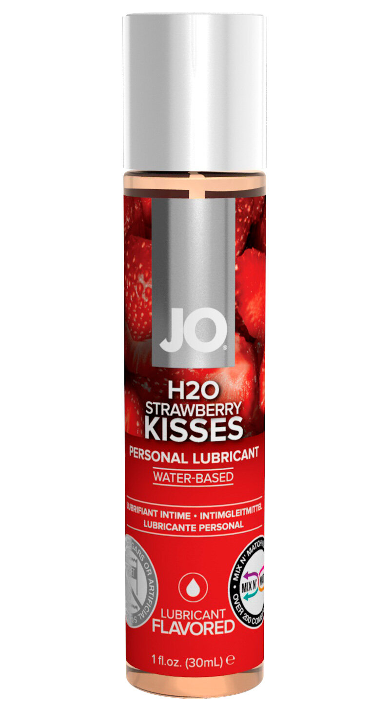 Лубрикант на водной основе со вкусом клубники System JO Flavored Strawberry Kisses, 30 мл