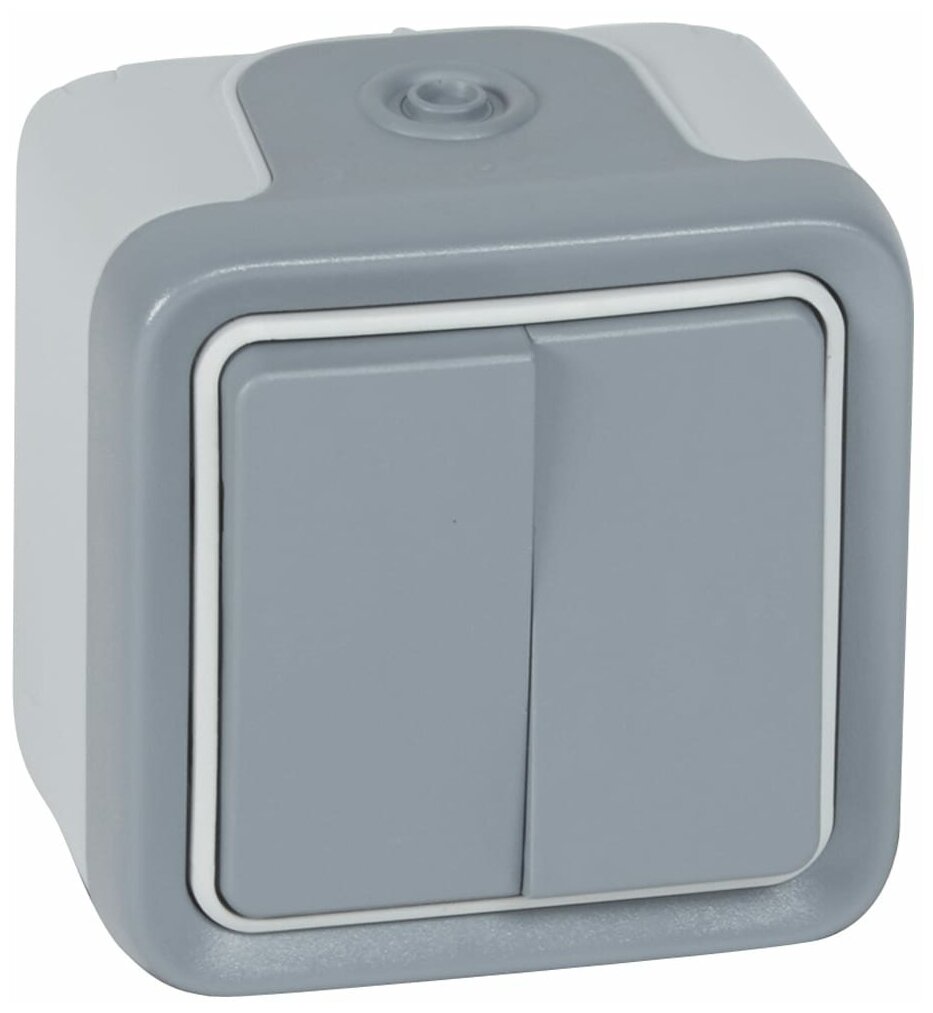 Legrand 069715 Двухклавишный переключатель на 2 направления - Программа Plexo - серый - 10 AX - 250 В