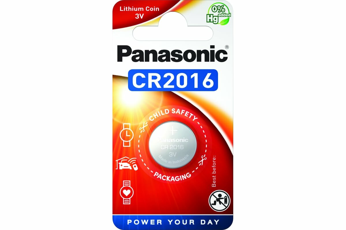Panasonic Элементы питания Power Cells CR2016 B1 батарейка 5895