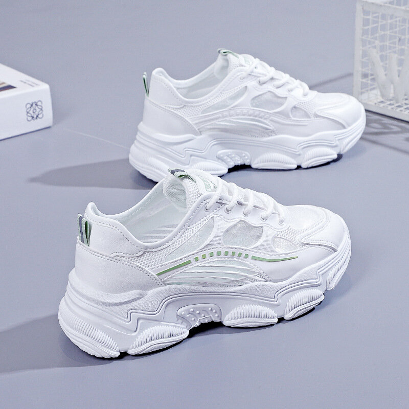 MOOCIE Сетчатые туфли женские, дышащие, тонкие, папины туфли, летние, спортивная обувь на толстой подошве, женские сандалии, сетчатые спортивные туфли, кроссовки для бега, модные