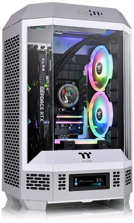 Корпус Thermaltake The Tower 300 Limestone серый без БП mATX