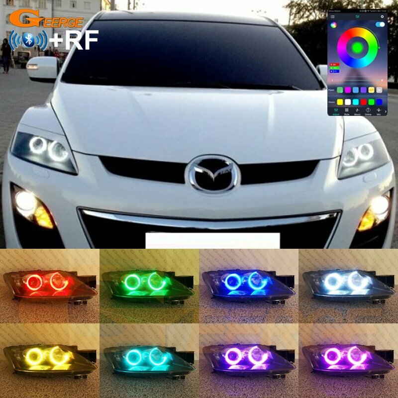 Для Mazda CX7 CX 7 CX-7 2007 2008 2009 2010 2011 2012 RF Remote BT App Ультра яркий многоцветный RGB Angel Eyes Kit Halo Rings
