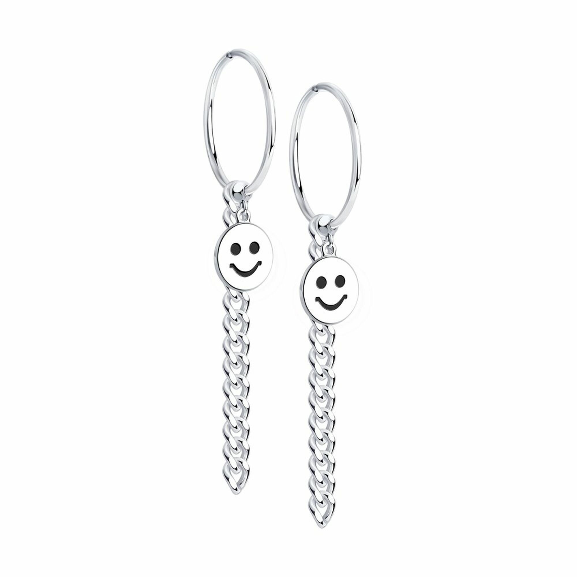 Серьги трансформеры, конго, серебро, 925 проба, родирование, эмаль