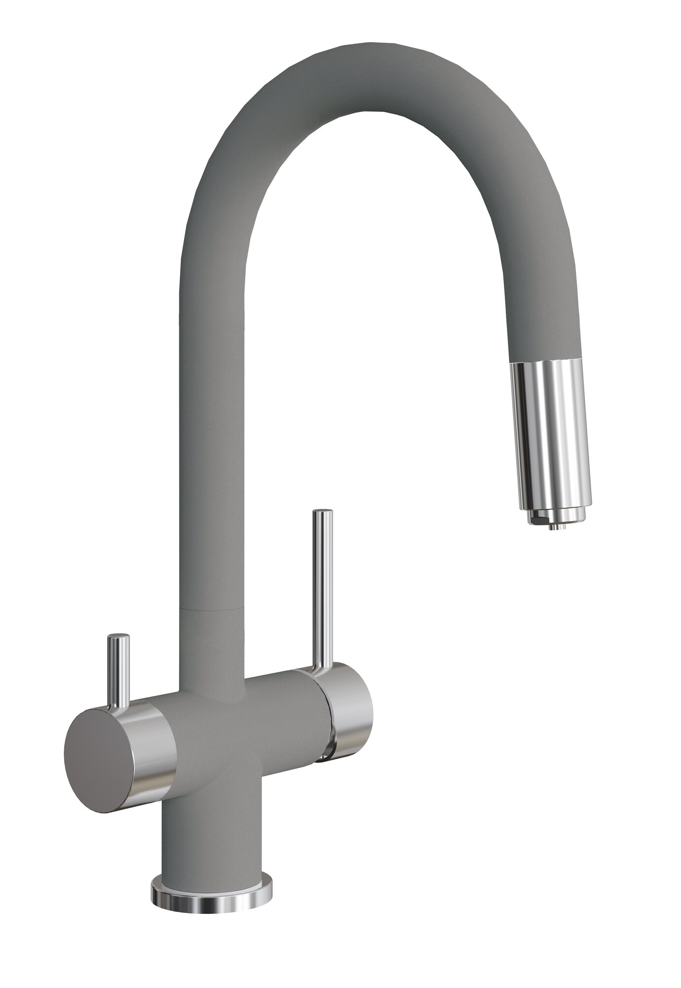 Смеситель Florentina маэстро, серый шелк с подключением к фильтру