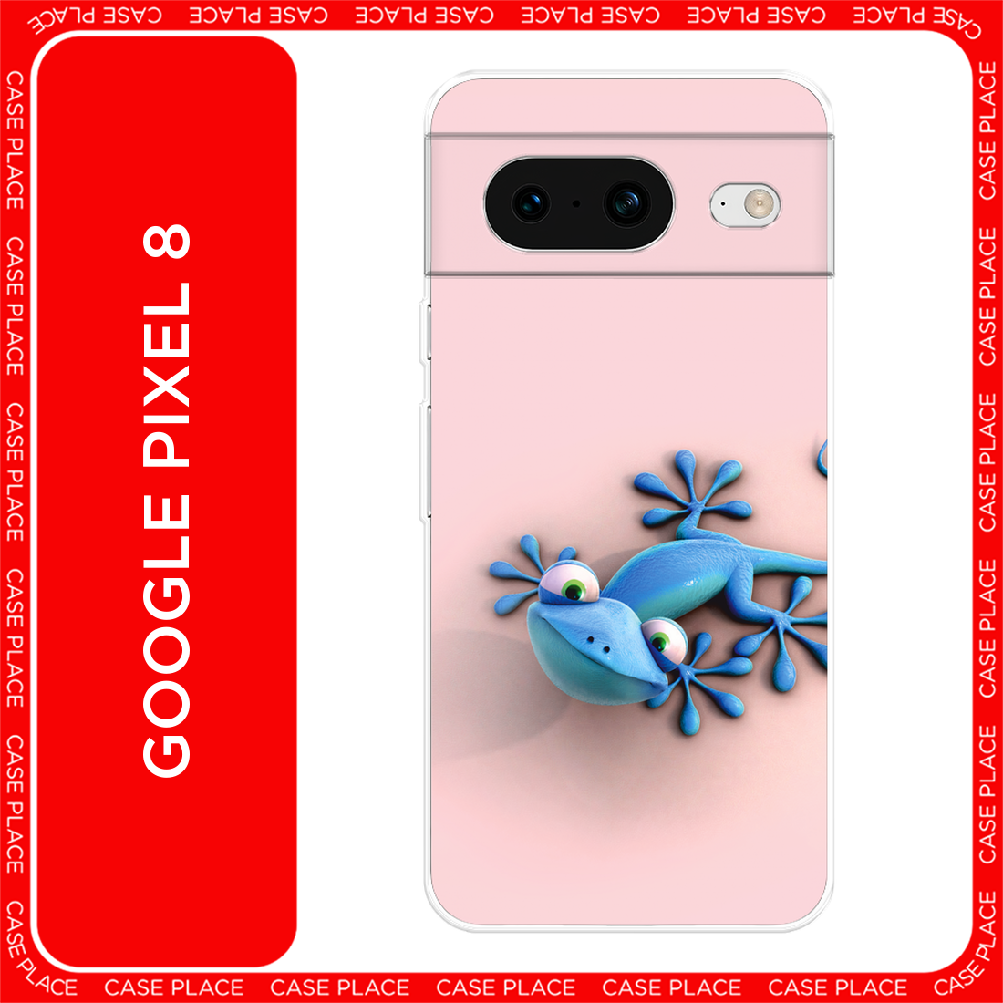 Чехол на Google Pixel 8 / Гугл Пиксель 8 с принтом Голубая ящерка