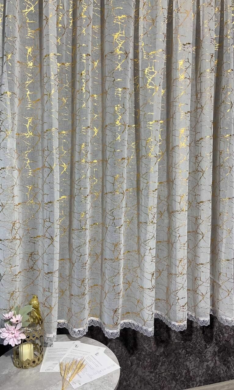 Тюль под лен батист короткий