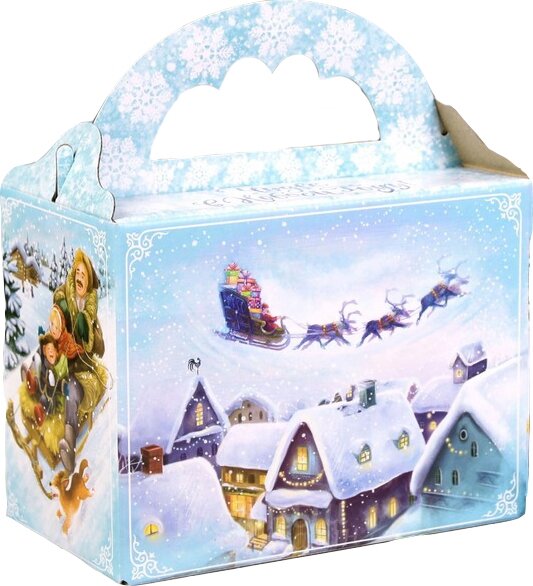 Упаковка для подарков Сундучок Чудес в Новом году! 21х12х16 см. (Набор из 4 шт.)