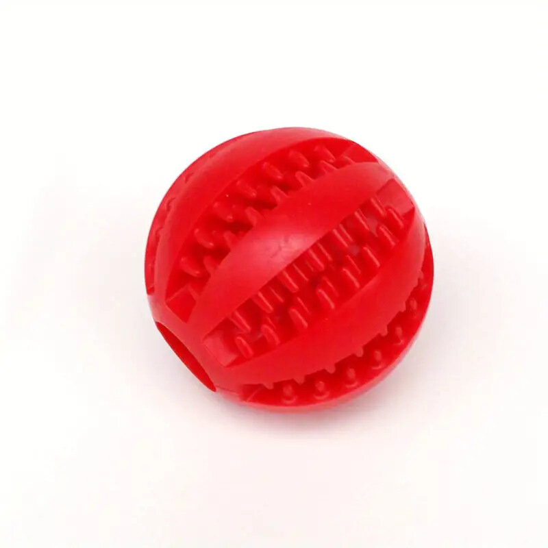 1PCS Dog Squeaky Balls Dog Chew Toys Food Treat Dispensing Balls Interactive Toy IQ Treat Ball Puppy Toys, red, Rubber&Plastic, 6.35-7.5cm/2.5-3.0in