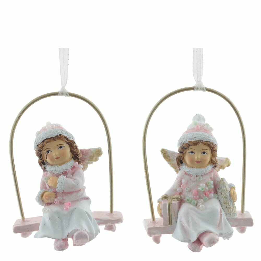 Изделие декоративное подвесное "Девочка на качелях", L5 W4 H8 см, 2в.