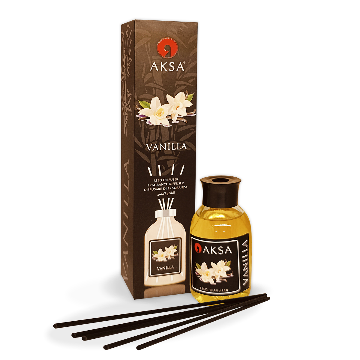 Ароматизатор для дома, Диффузор ароматический с палочками Aksa Vanilla (Ваниль) 100мл