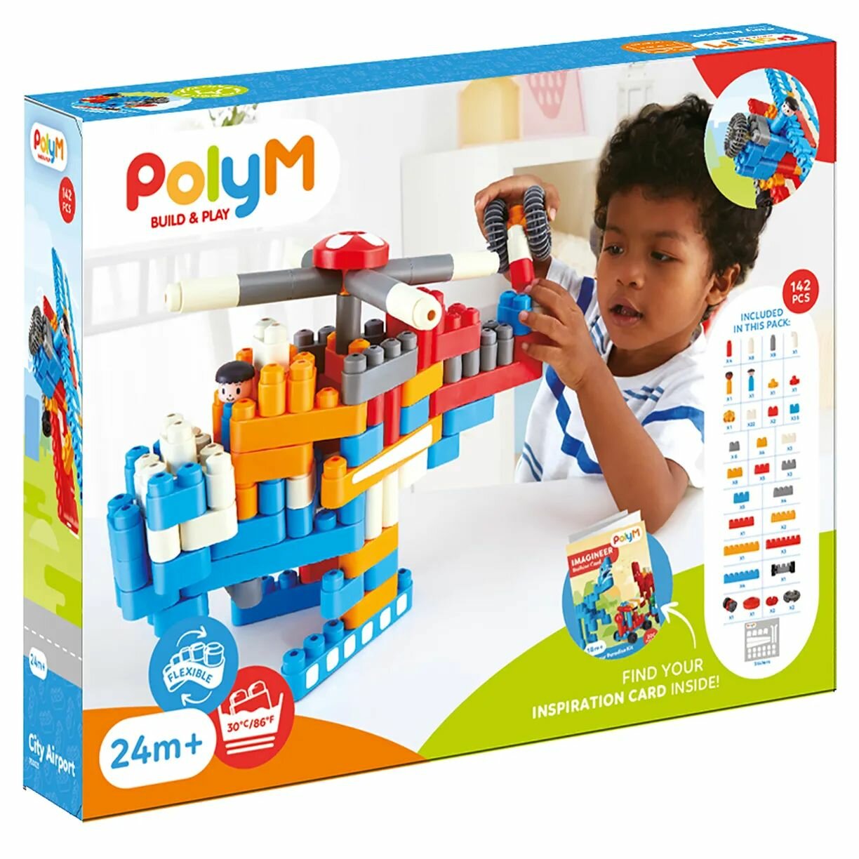 Конструктор детский цветной "Городской аэропорт", 142 элемента