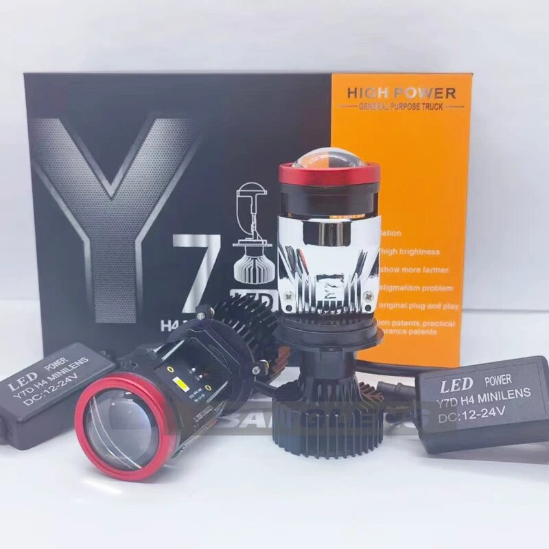 Canbus H4 светодиодный мини-объектив проектора H4 Bi-светодиодный линзы Y7D, Right Hand Drive