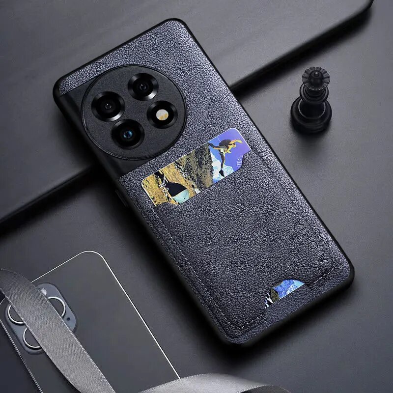 Чехол-держатель с слотом для карт для Oneplus 13 13R 12 12R 11 11R 10 9 Pro 10T 9R 9RT, роскошный кожаный чехол для oneplus 13r GY, Oneplus 12 5G