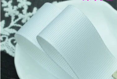 Лента репсовая полиэстер/хлопок 5 метров Белый, white, 49mm