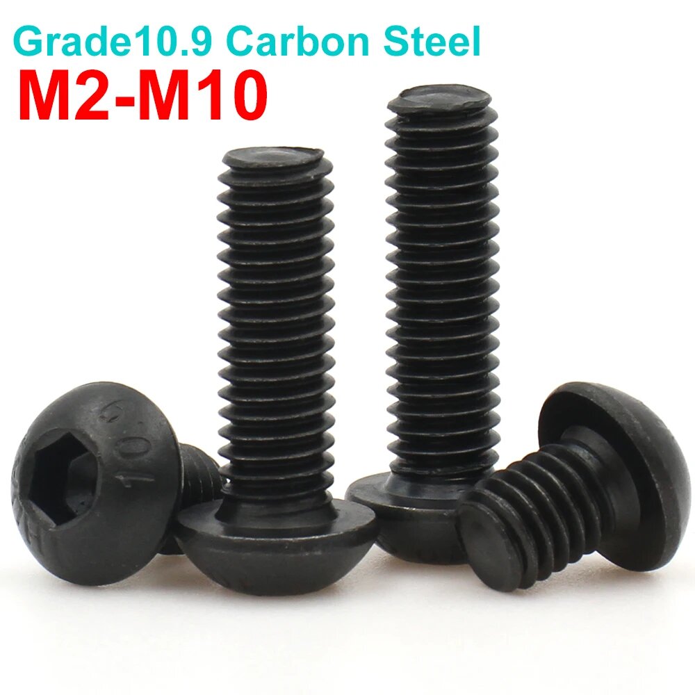 Винты Zimir черные углеродистые сталь M2-M10 Grade10.9 M3X8mm (20pcs)