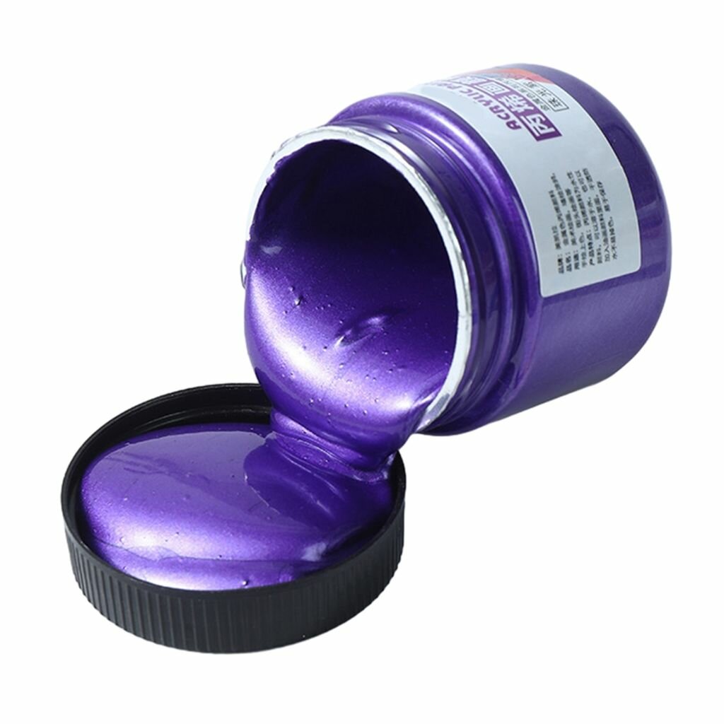 1 флакон 100 мл перламутрового металлического водостойкого акрилового пигмента для рисования-перламутрово-фиолетовый