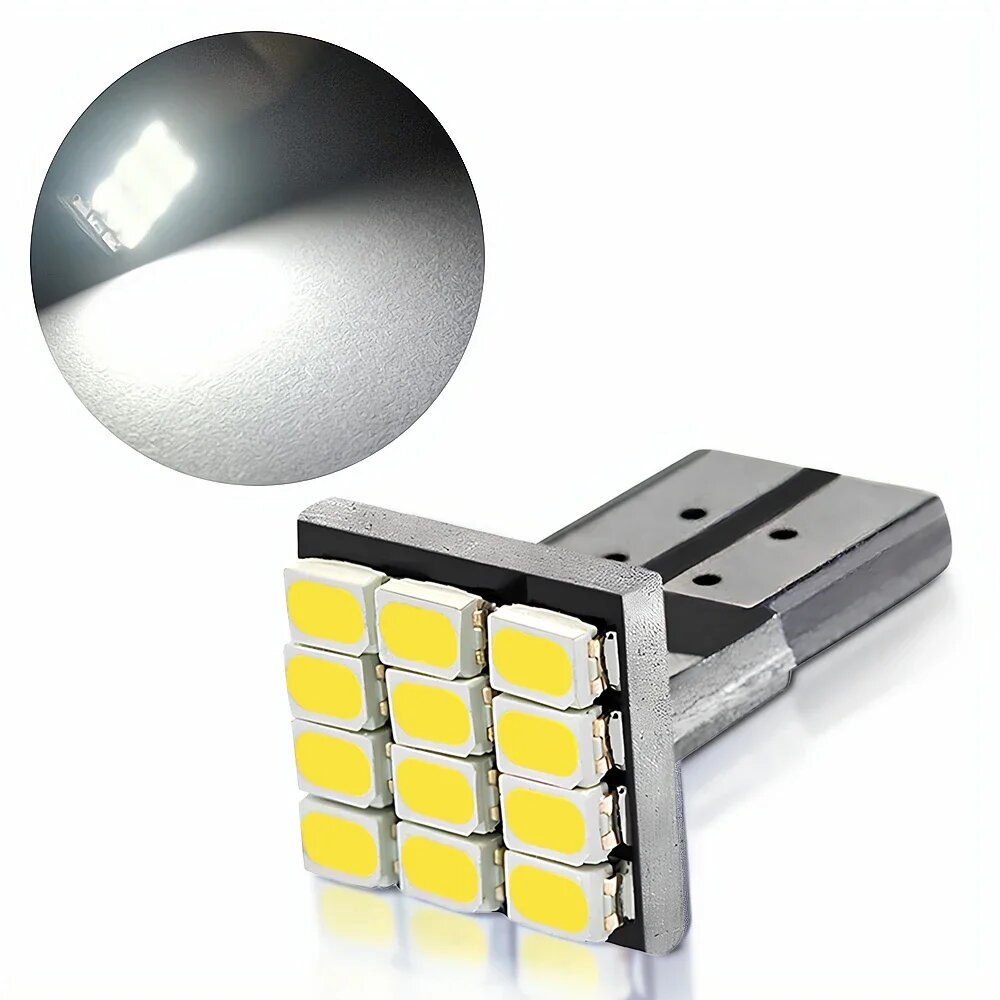2 шт. T10 W5W 1206 9SMD 12SMD светодиодные лампы для поворотников, подсветки номерного знака, автомобильные лампы-клинья, белые, 12В, Canbus, для заднего хода, стоп-сигналов, купольного освещения, лампы для чтения