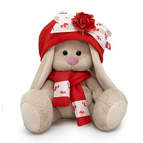 Budi Basa Мягкая Игрушка Зайка Ми в шапочке с цветком и шарфе (15см, малыш) SidX-625