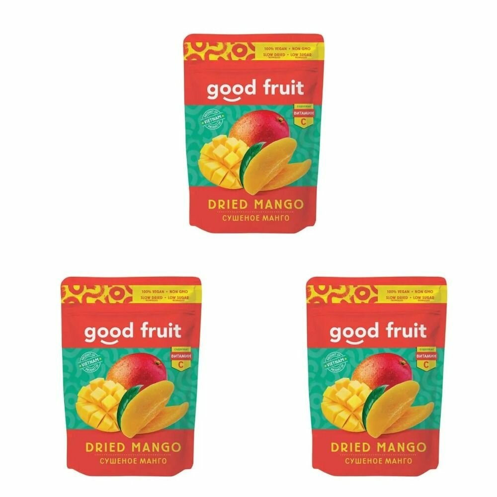 Good fruit Манго сушеное, 100 г, 3 уп