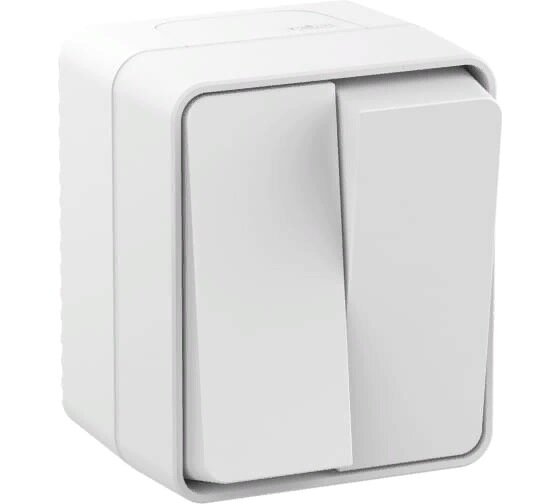 Серия SCHNEIDER electric AtlasDesign Profi54 О/У 2-клавишный выключатель 10 АХ, белый ATN540151