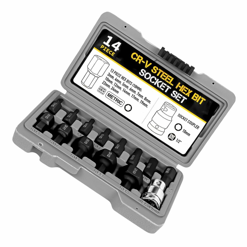Набор инструментов, Набор бит с внутренним шестигранником 1/2 дюйма, 14 предметов