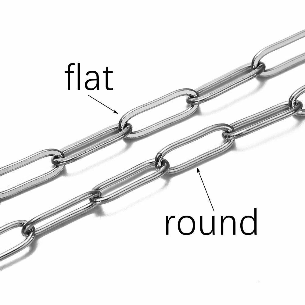 Золотая цепочка из нержавеющей стали YouYoungDifferent 1 метр 4mmx 12mm flat, Steel