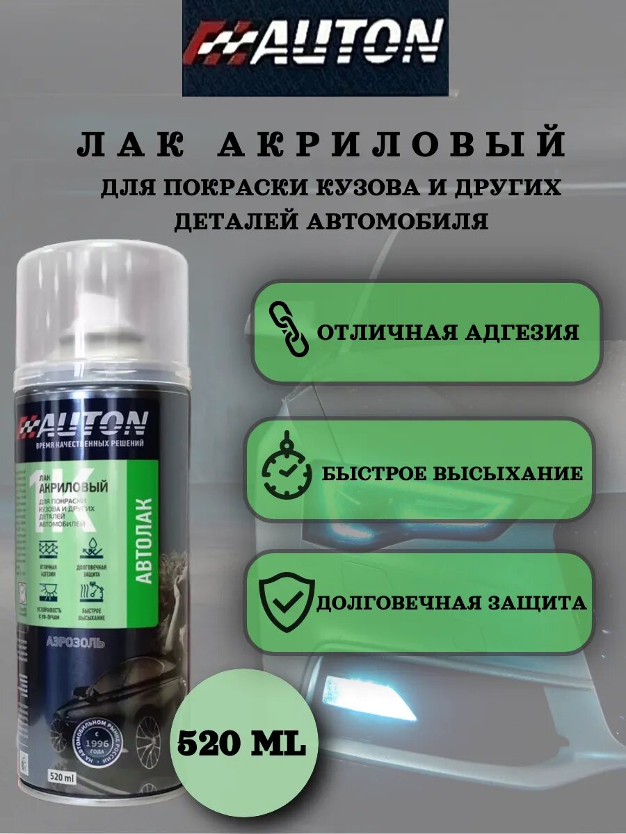 Лак акриловый быстросохнущий бесцветный автомобильный, глянцевый