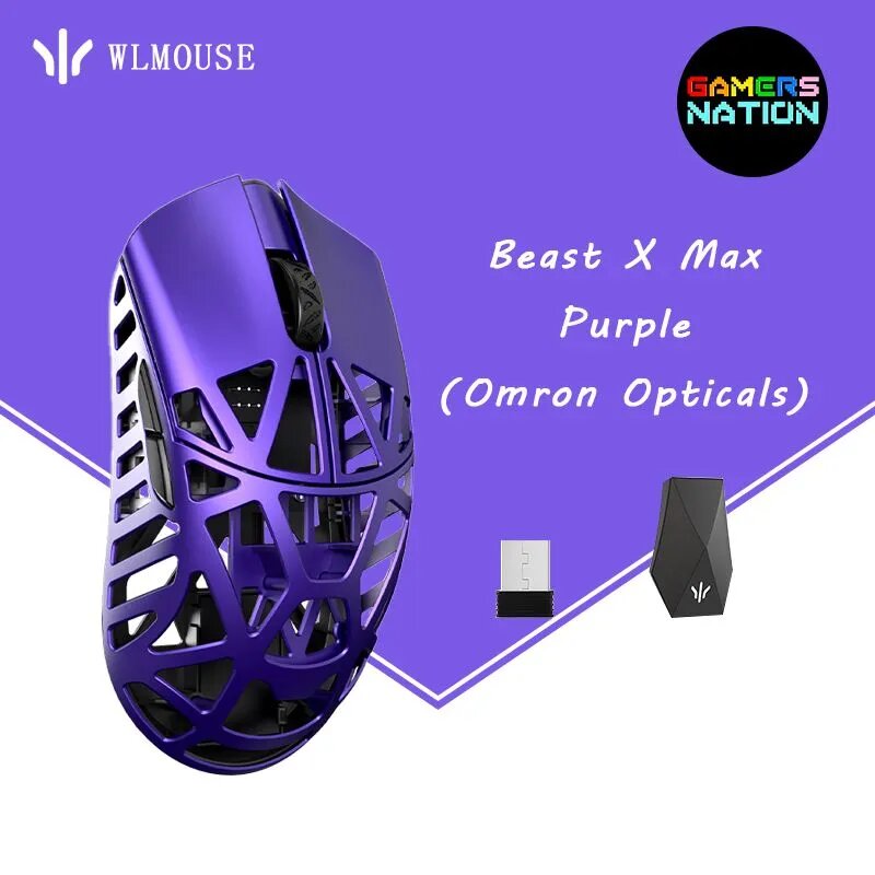 Wlmouse Игровая мышь беспроводная BEAST X MAX, фиолетовый