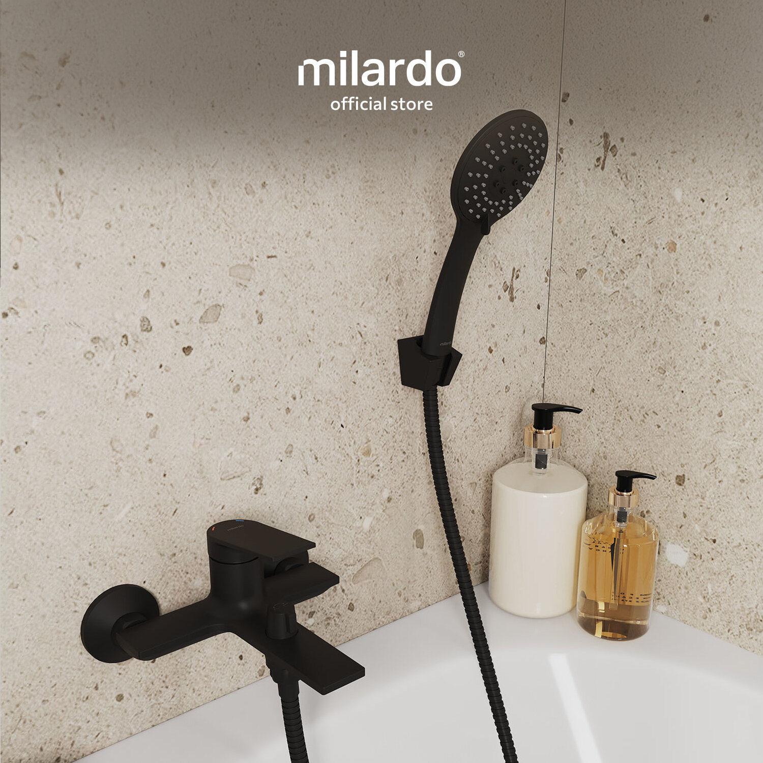 Смеситель для ванны Milardo Azure AZUBL00M02 латунь черный матовый