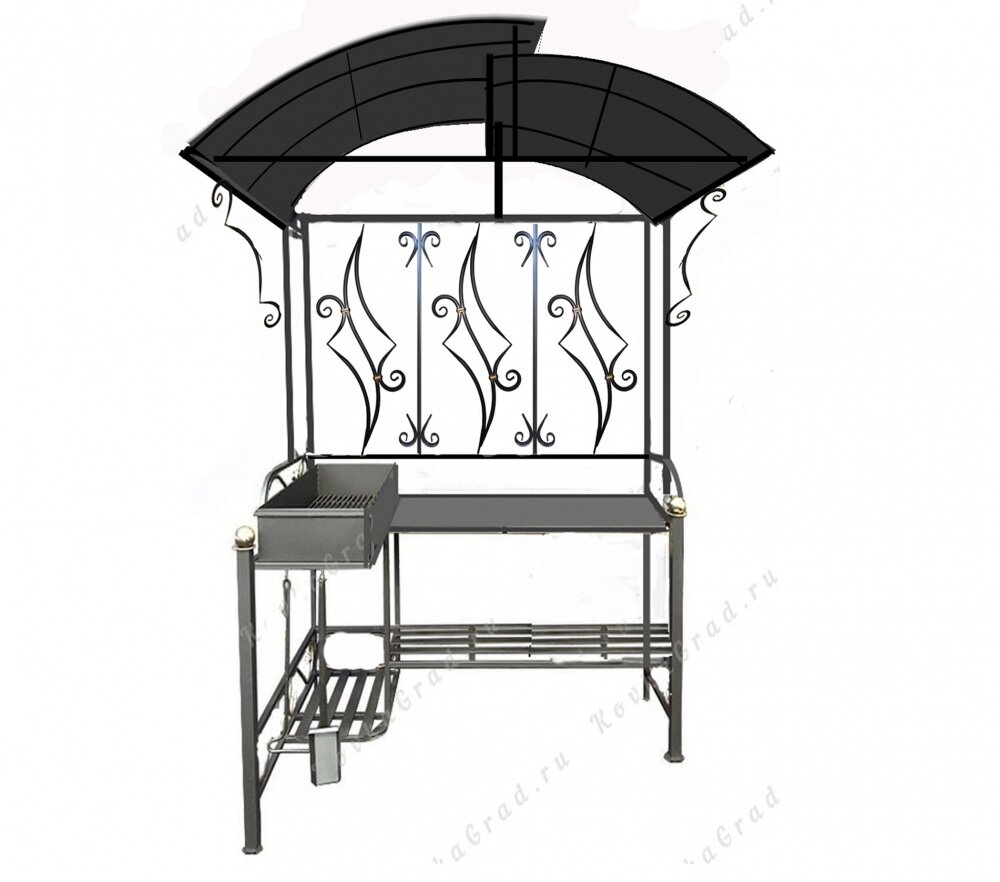 Мангал с крышей кованый «Три грации»