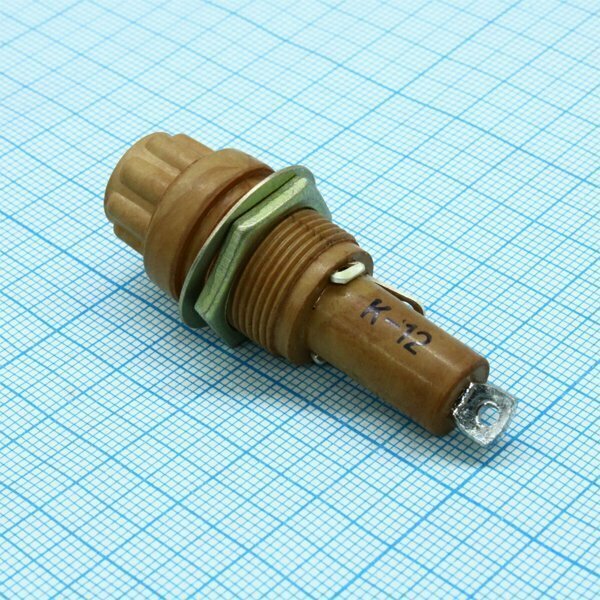 Держатель для предохранителя 7х30мм, ДВП4-3В карболит гайка металл, 1шт