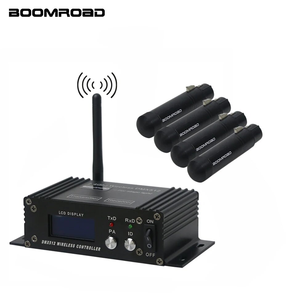 BOOMROAD Беспроводной DMX Контроллер, EU Plug, Цвет: 1LCD and 4R
