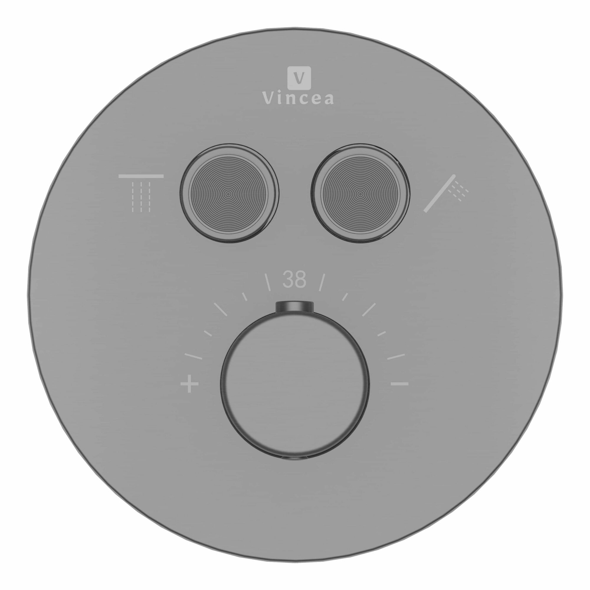 Встраиваемый смеситель для душа Vincea VSCV-322T-MGM двухфункциональный, термостатический, вороненая сталь, , шт