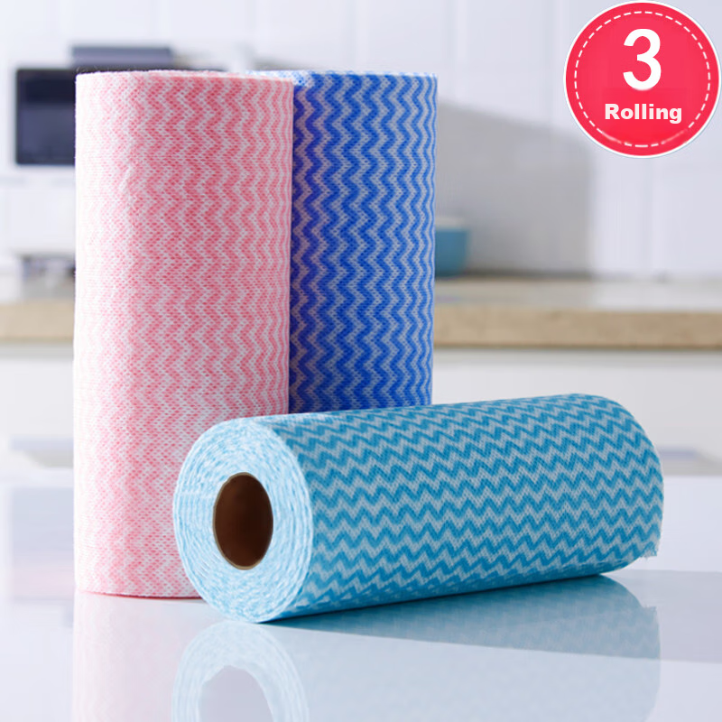 Miaoran 3-Pack Kitchen Paper Towels, Washable Non-Woven Disposable Kitchen Paper, Tear-Off Kitchen Paper, Disposable Lazy Wipes, Dishwashing Cloths