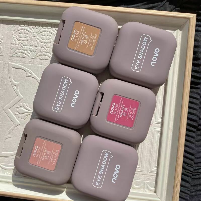 Тени для век, NOVO, Одноцветные, водонепроницаемые, блестящие, естественные