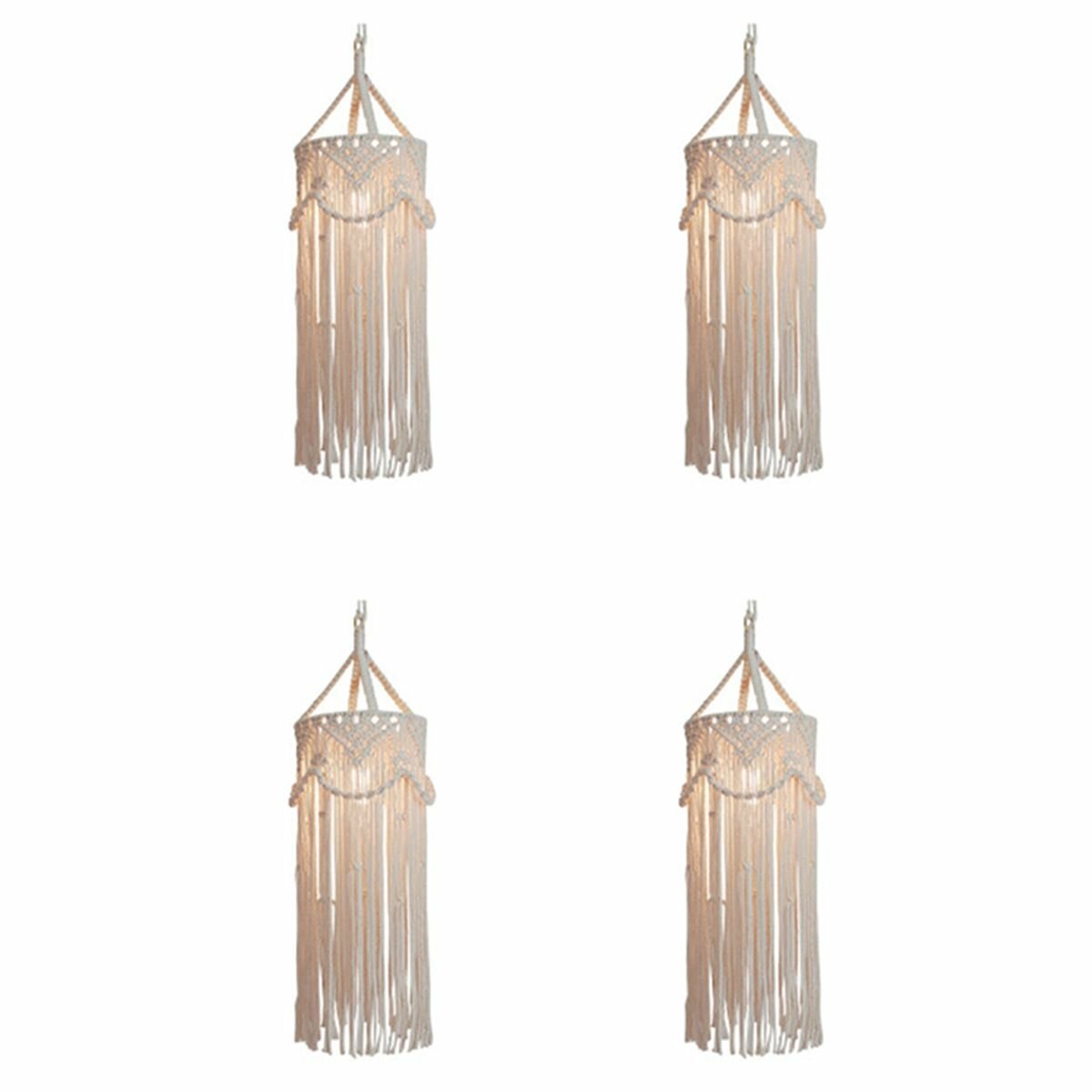 4X Люстра Бохо Декор Ручная работа Шарм Макраме Стена -enj