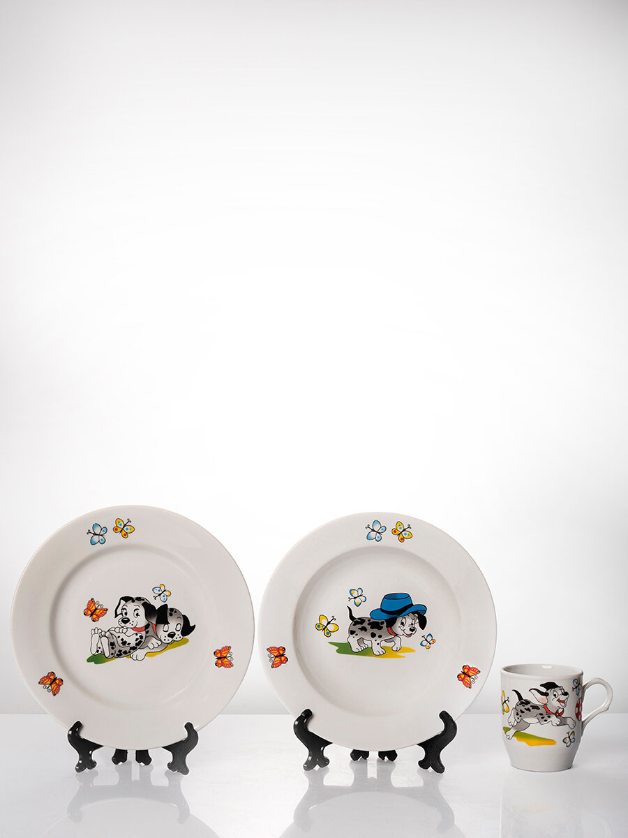 Набор детской столовой посуды "Озорные щенки", 3 предмета (без упаковки)
