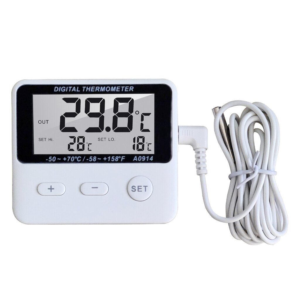 Двойной дисплей температуры, внешний датчик, термометр холодильника