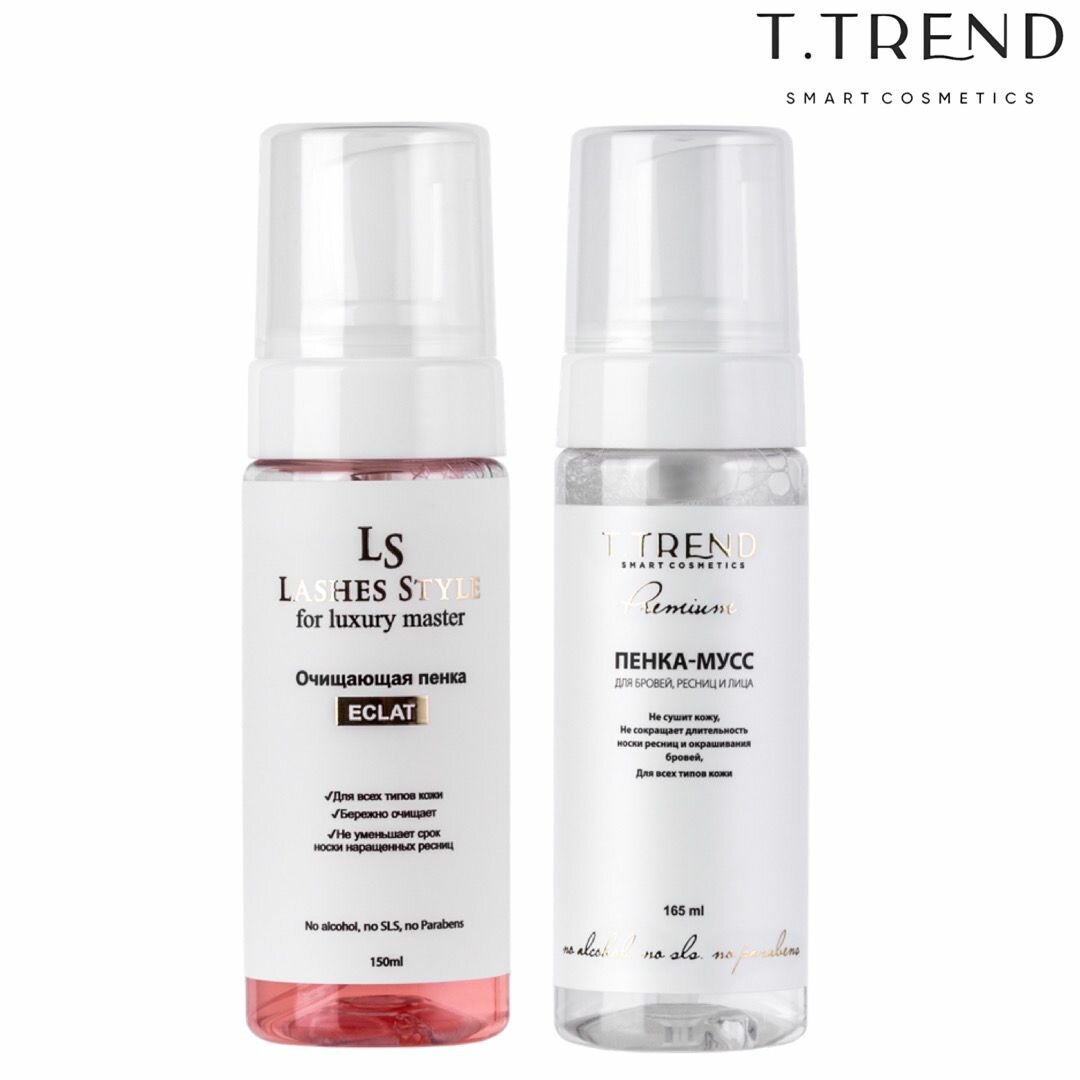 Пенка для умывания лица и наращенных ресниц Ttrend, Lashes Style, набор, 2 шт.