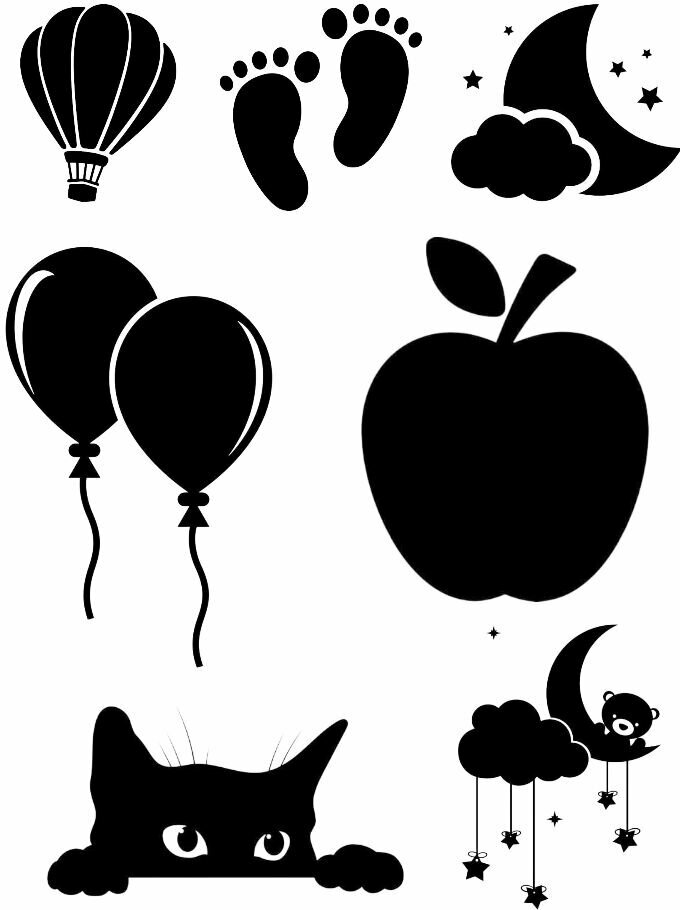 Термонаклейка на одежду "Заплатки черные" 18см*24см