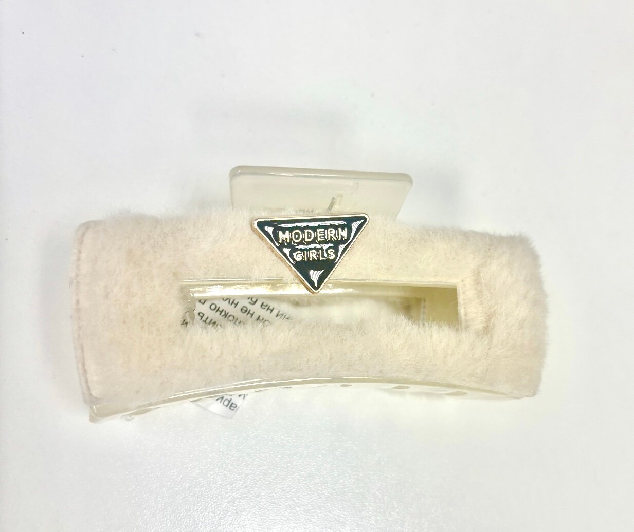 Краб для волос пушистый 13см. Меховая заколка для волос, цвет коричневый