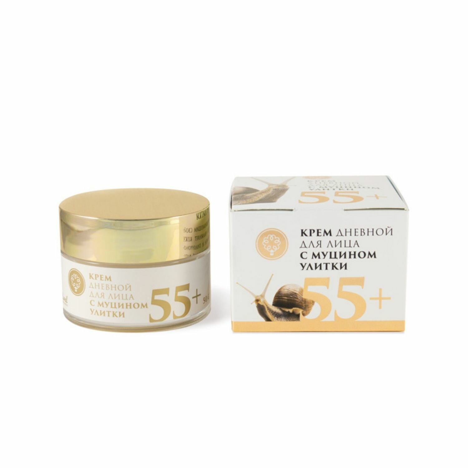 Крем для лица дневной Дом Природы с муцином улитки 55+, 50 гр