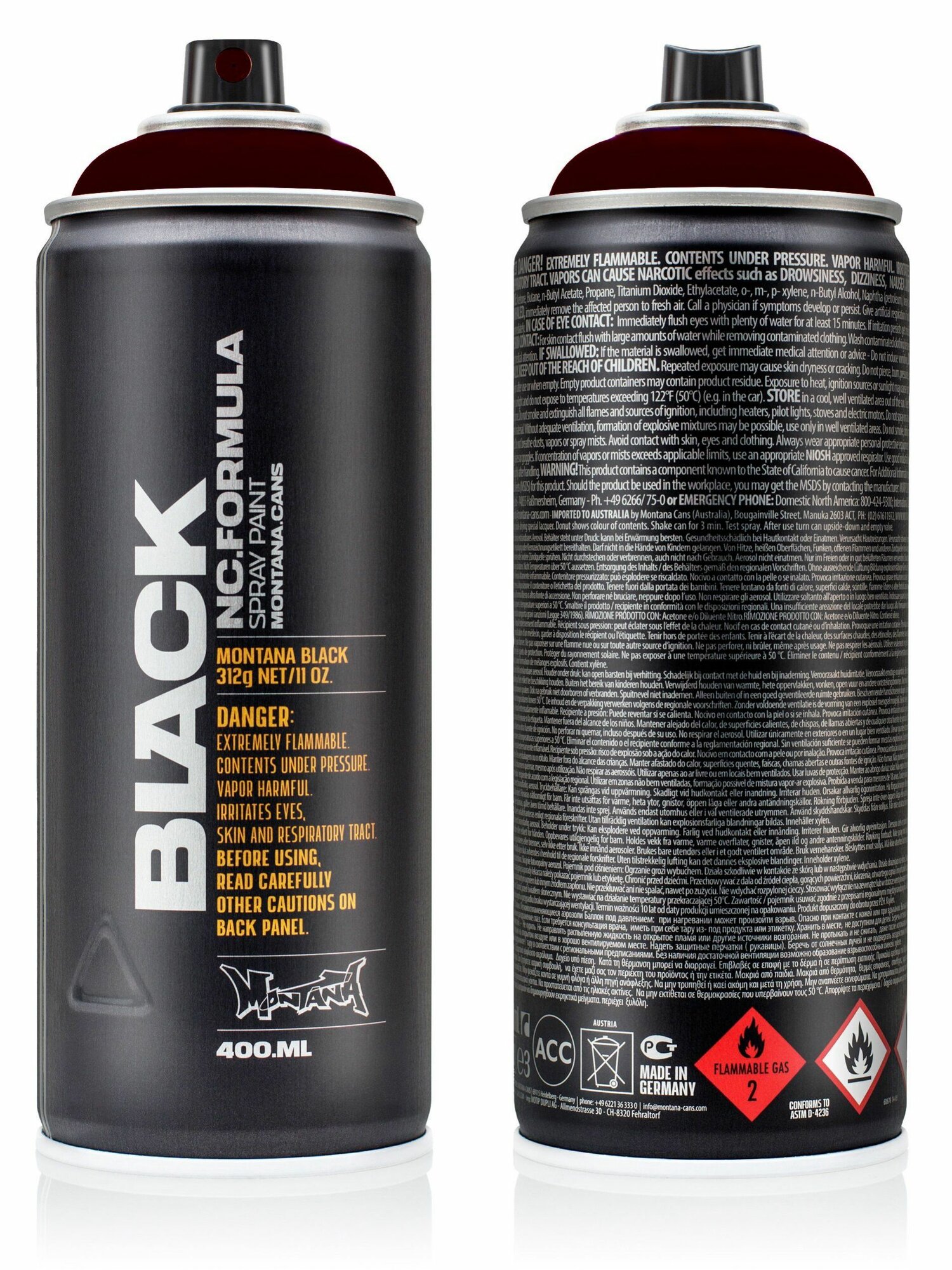Краска для граффити аэрозольная MONTANA BLACK вишня 0,4л 3070 BLK