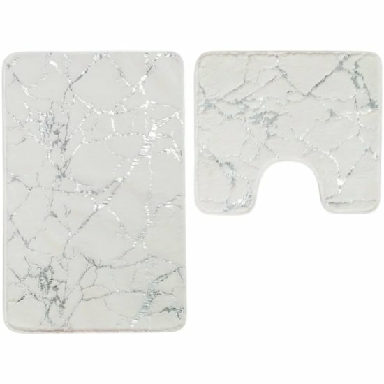 Комплект ковриков для ванной комнаты Blabar 50х80, 40х50 Vagor полиэстер белый 2шт /50